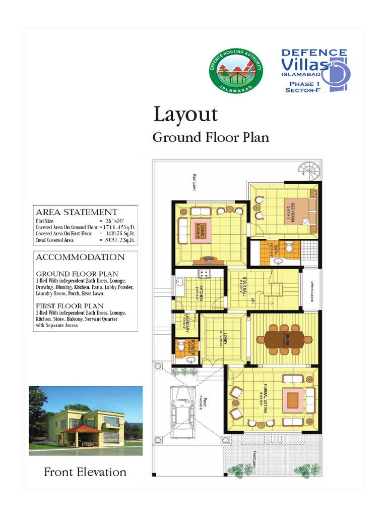 Layout Plan of 10 Marla House | PDF