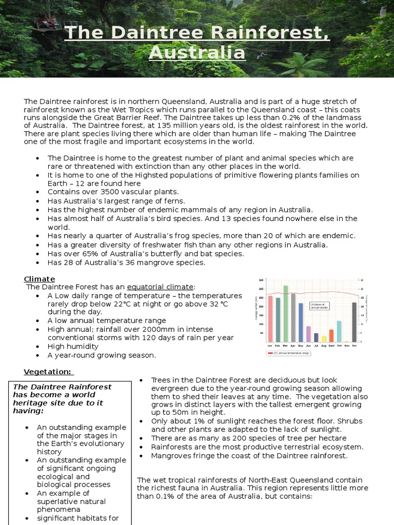 Tropical Rainforest - Daintree Rainforest Case Study | PDF | Rainforest ...