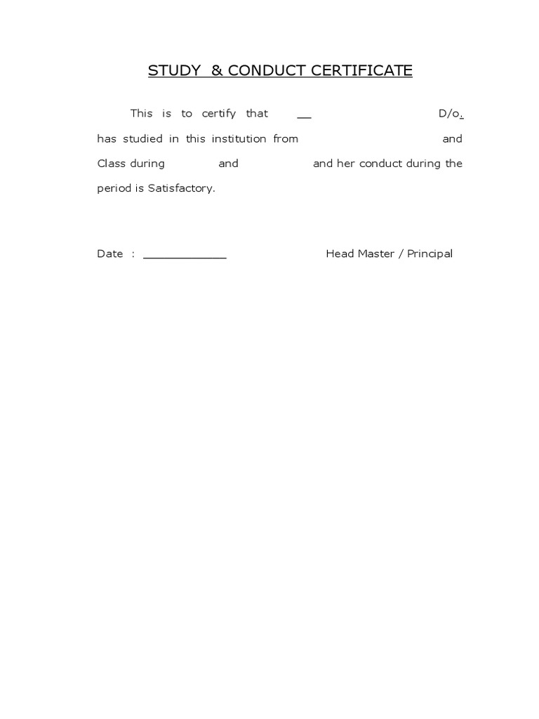 Study Certificate Format | PDF | Business