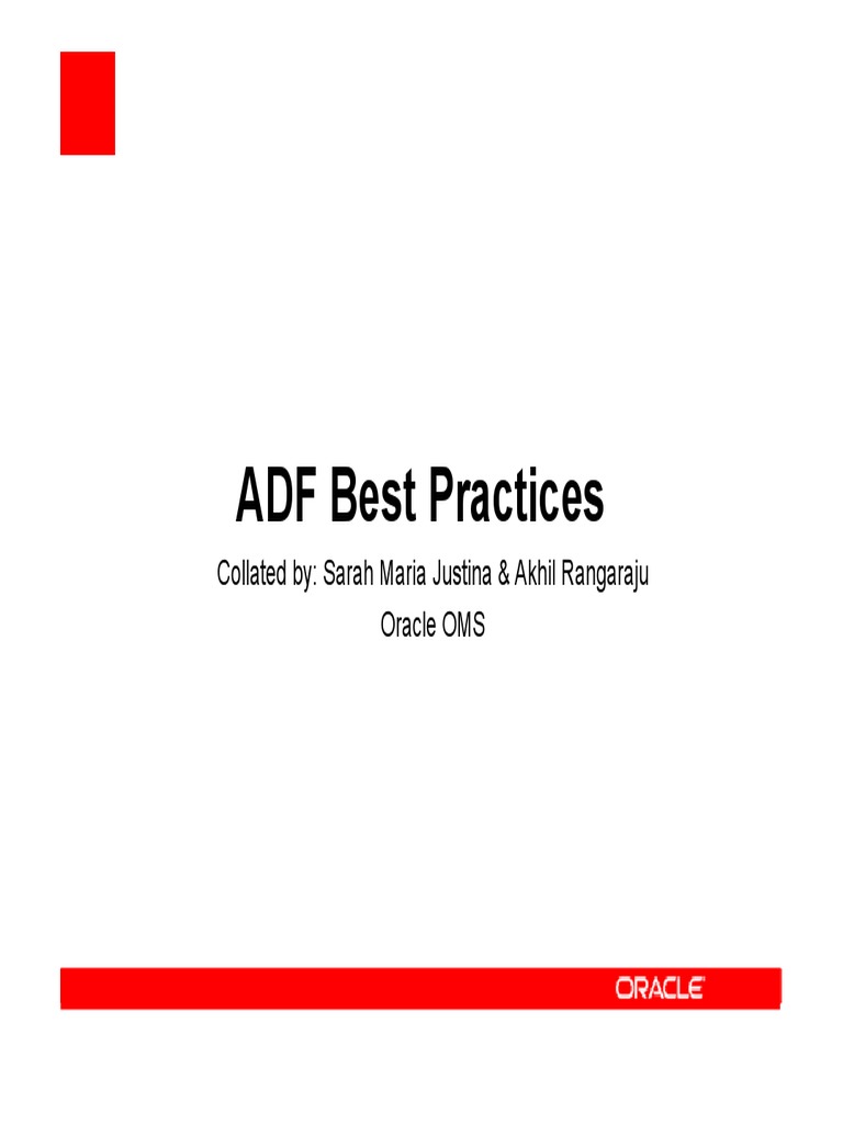 ADF Best Practices | PDF | Cascading Style Sheets | Java Script