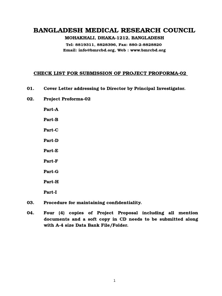 Research Grant Application Form (Project Proforma-PP-02!16!08-14 | PDF ...