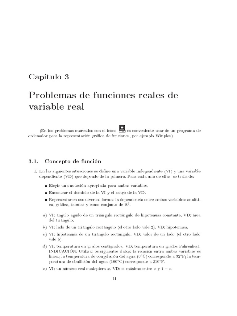 Problemas de Funciones Reales de Variable Real | PDF | Triángulo | Gases