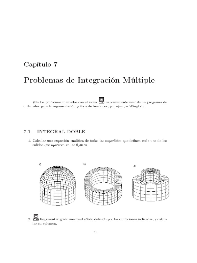 Problemas de Integracion Multiple PDF | PDF | Integral | Análisis ...