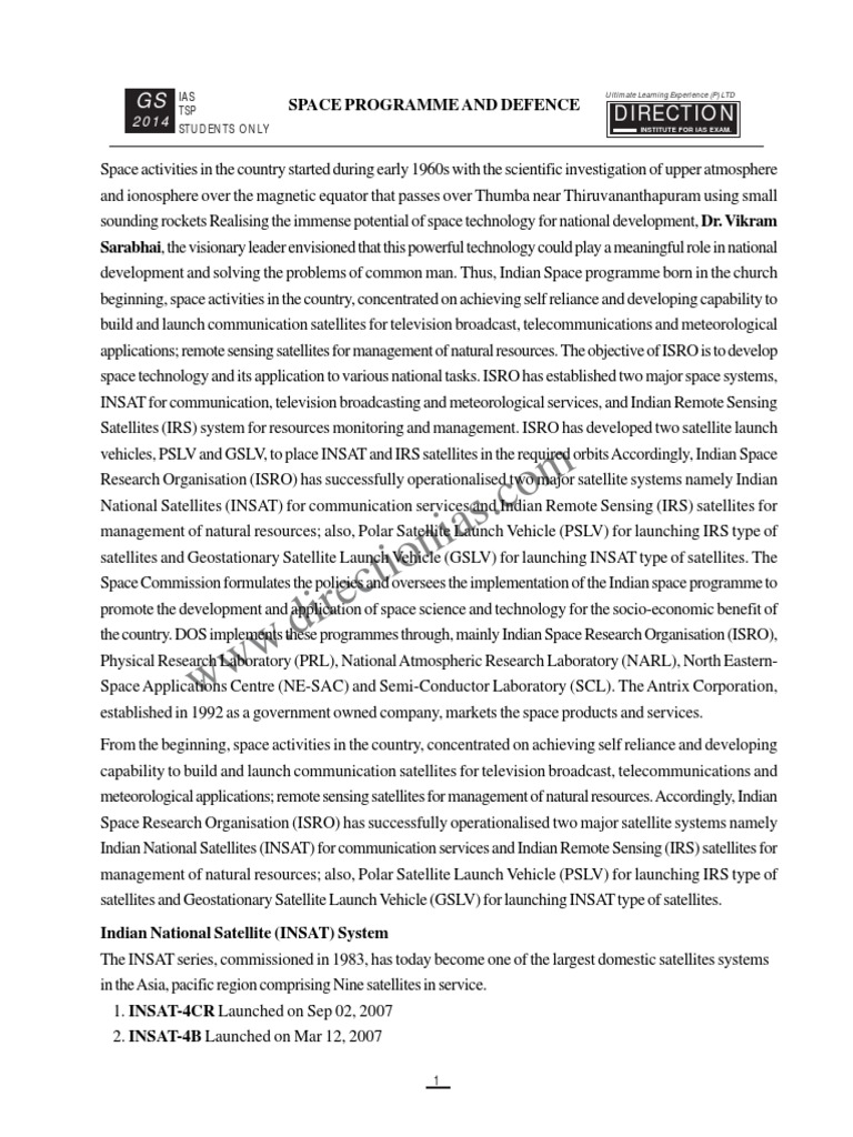 SPace and Defence Programme | PDF | Satellite | Astronautics