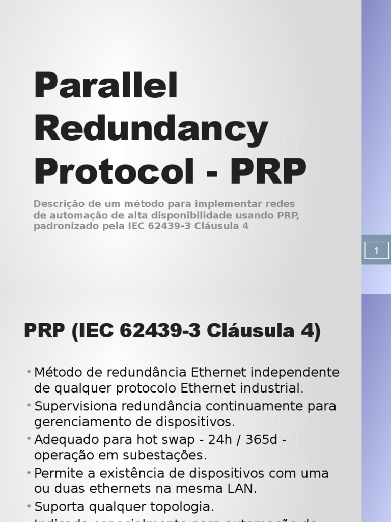 Parallel Redundancy Protocol - PRP | PDF | Topologia de rede | Ethernet