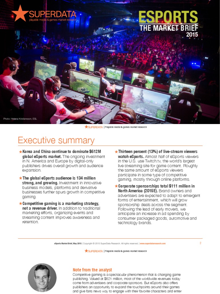 ESports Market Brief 2015 SuperData Research | PDF | Video Games | Advertising