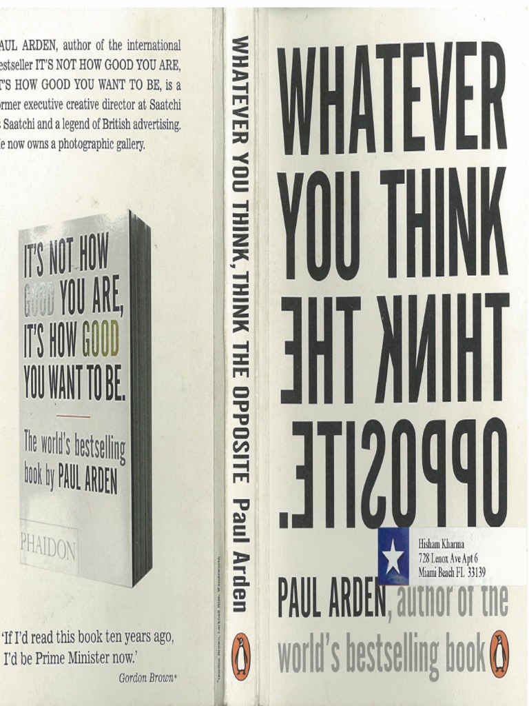 Whatever You Think, Think the Opposite