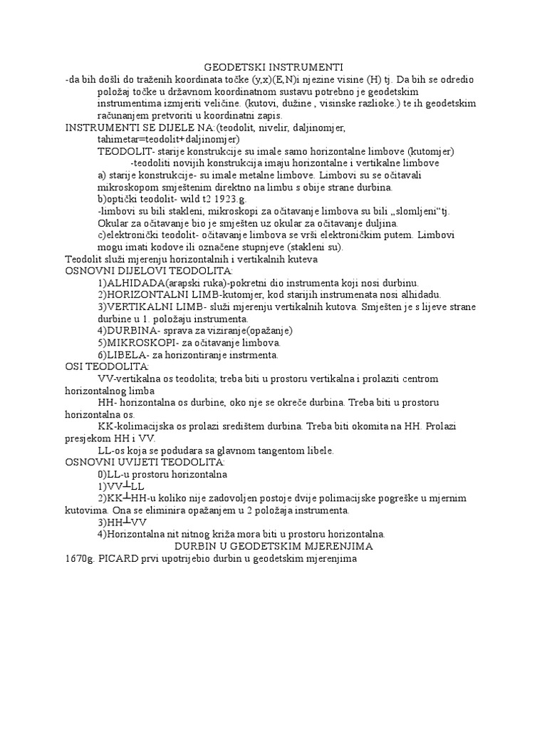 Geodezija 1 | PDF