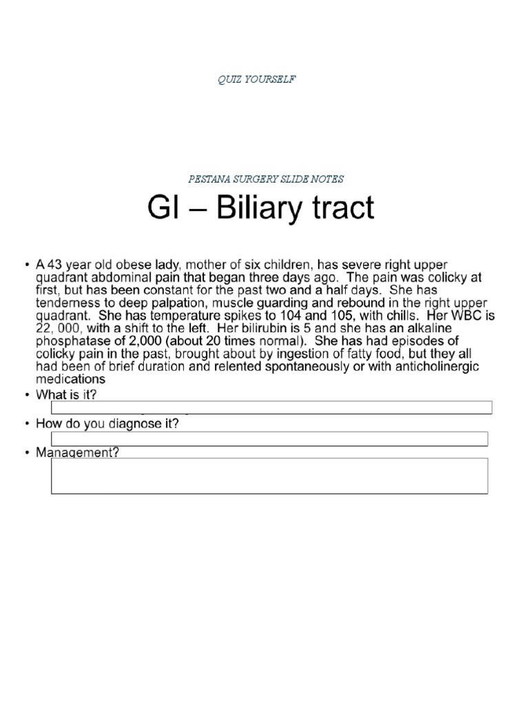 Slide Quiz Yourself GI Surgery | PDF