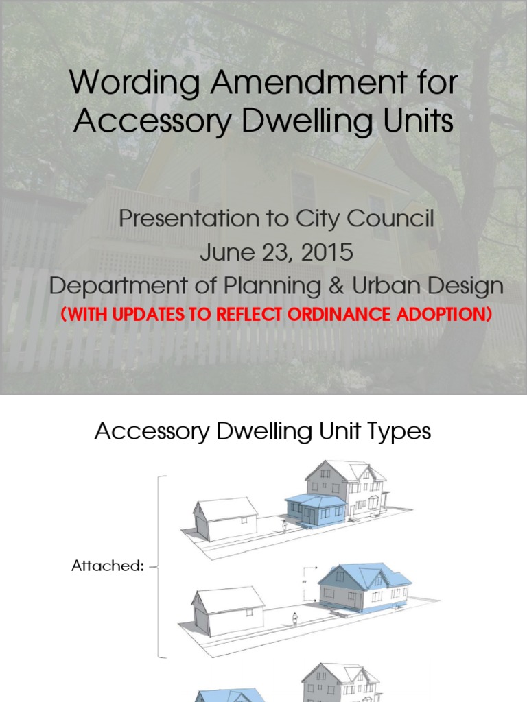 ADU Presentation To City Council | PDF