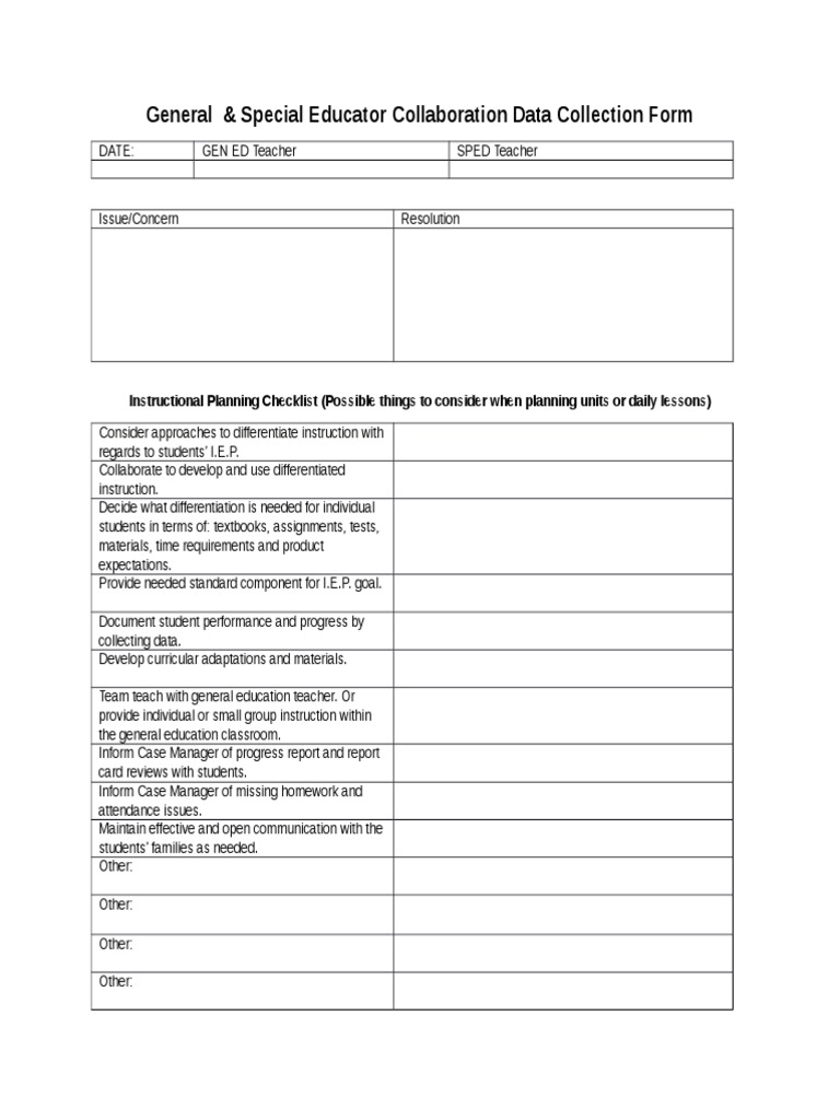 Student Data Collection Form | PDF