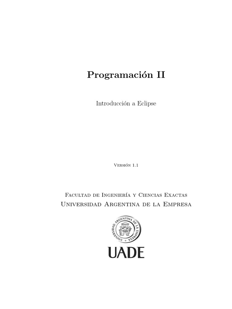 Apunte Eclipse | PDF | Java (lenguaje de programación) | Eclipse (software)