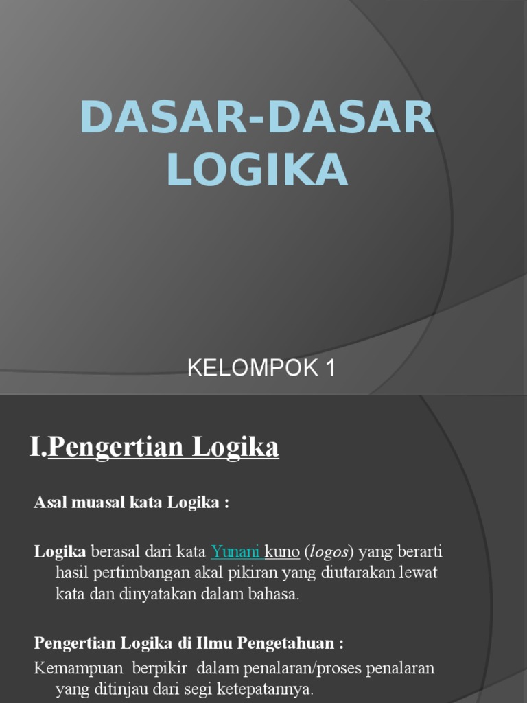 Dasar-dasar Logika: Pengertian dan Sejarah | PDF | Sains & Matematika