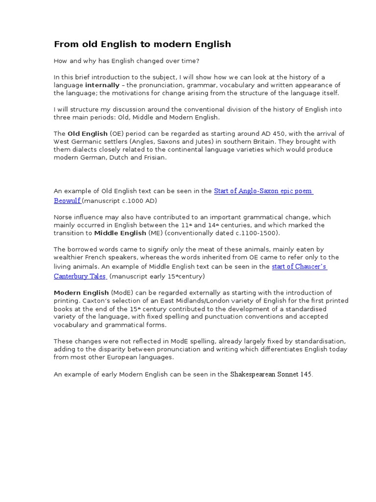 Old English | PDF | English Language | Grammatical Number