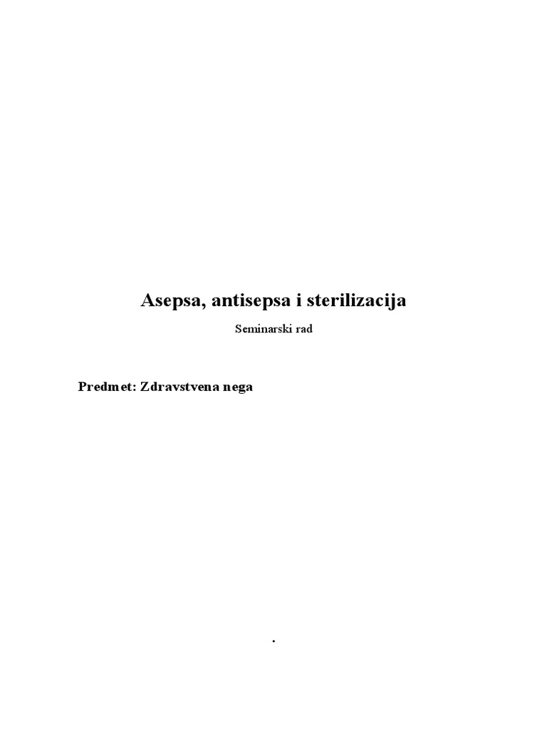 Asepsa I Antisepsa | PDF