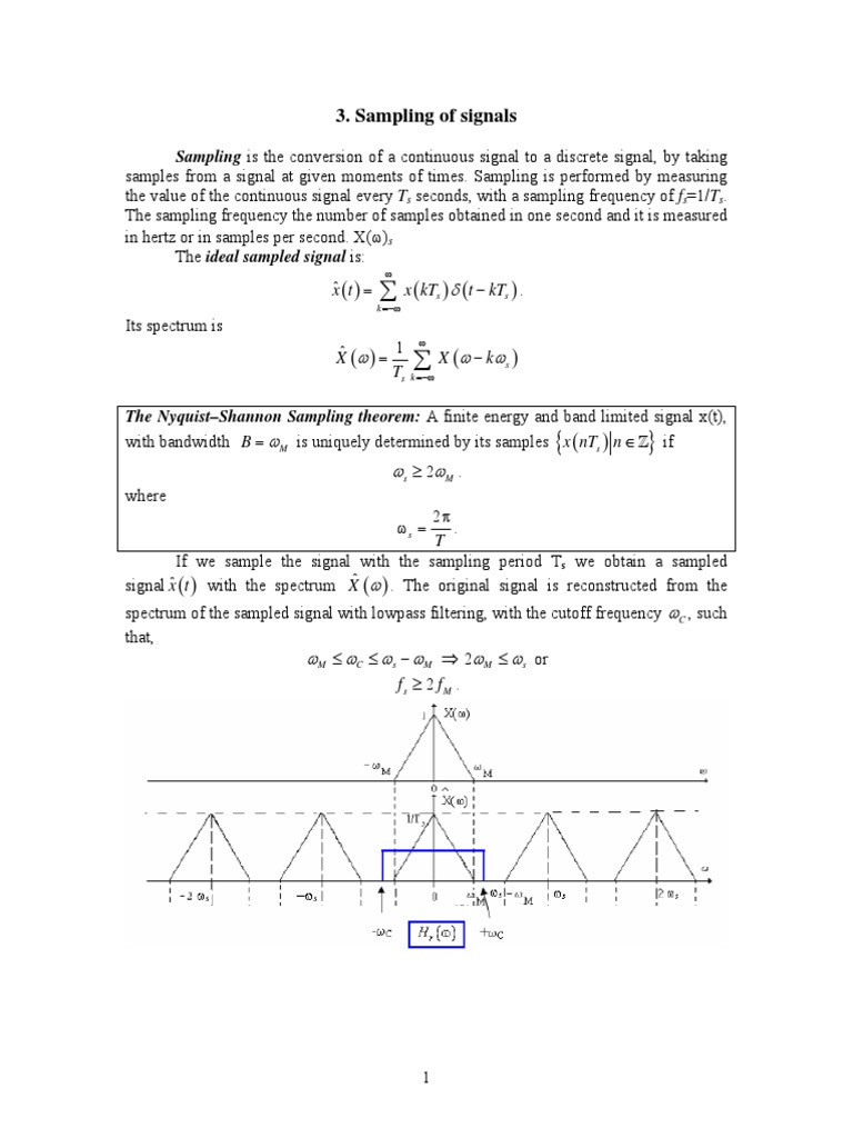 Sampling of Signals: Sampling Is The Conversion of A Continuous Signal To A Discrete Signal, by ...
