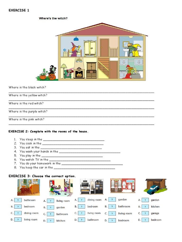 Rooms in The House Worksheet 3 | PDF | Self-Improvement | Wellness