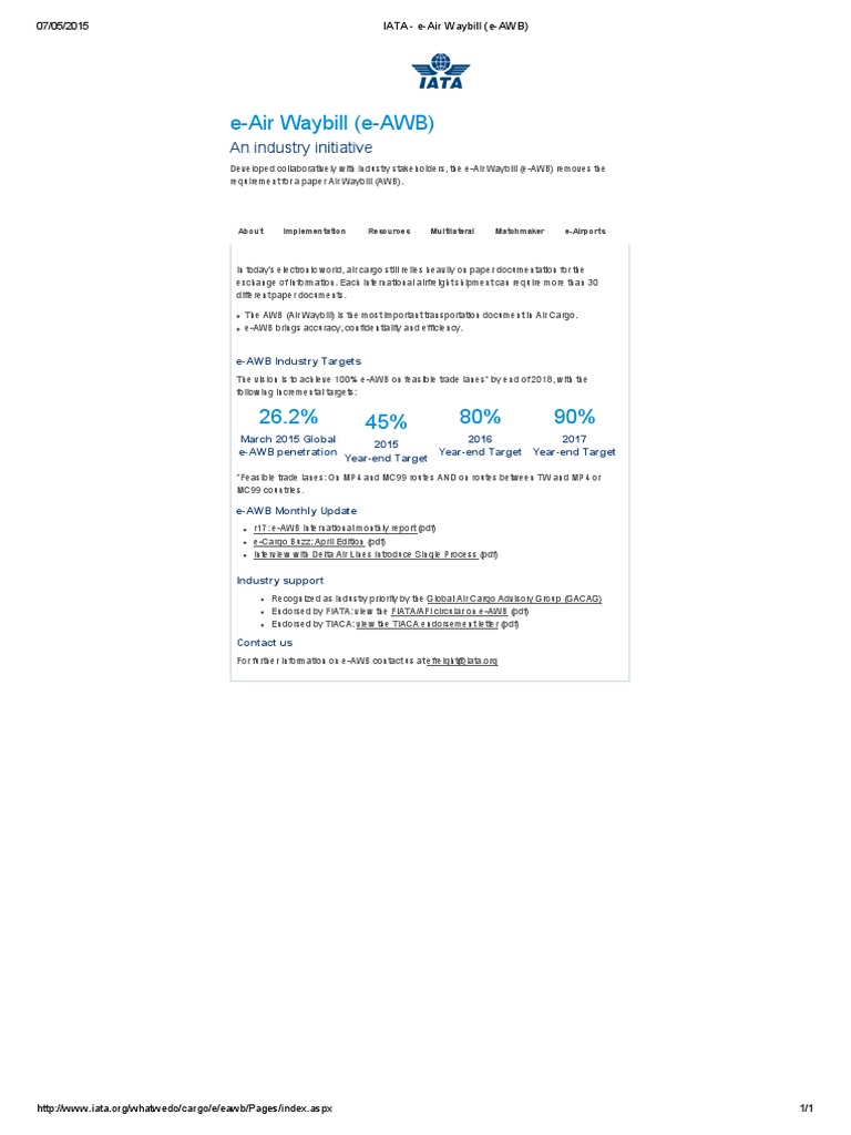 IATA e-Air Waybill Overview | PDF | Business | Computers