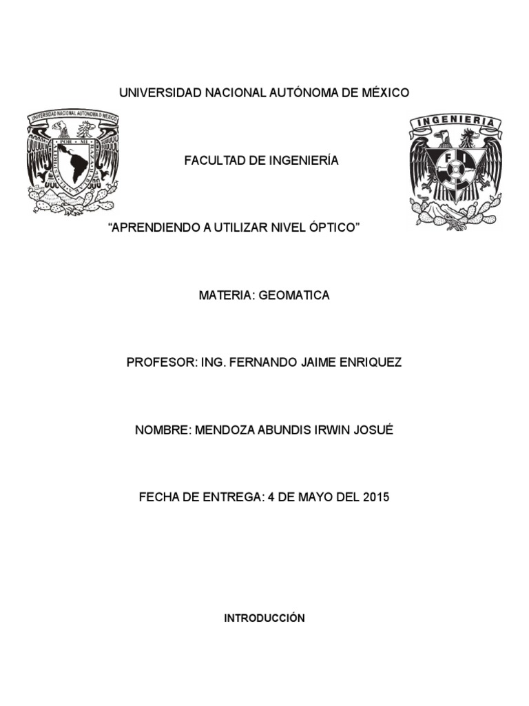 Introduccion A Nivel Topografico | PDF | Topografía | Science