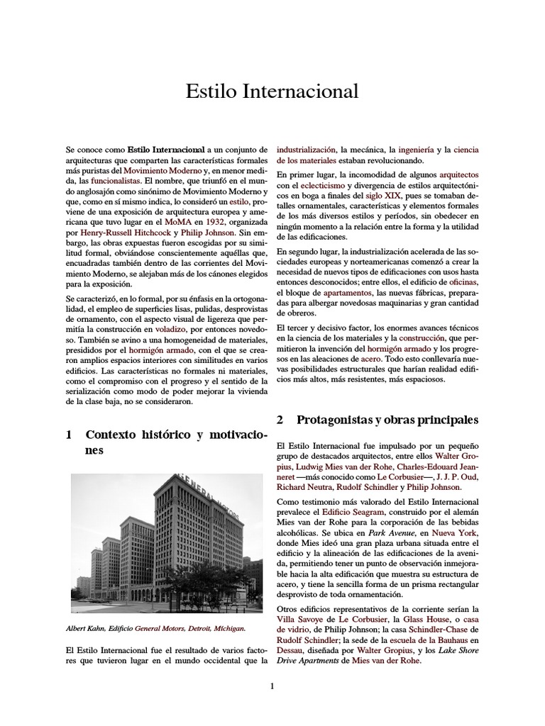 Estilo Internacional | PDF | Diseño arquitectonico | Arquitectura
