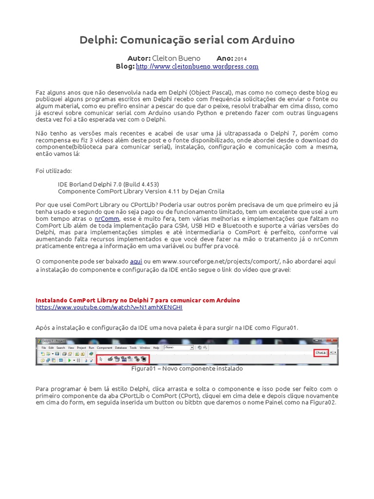 Delphi Cport Lib Delphi 4 Arduino Com Fonte Pdf Arduino Python 