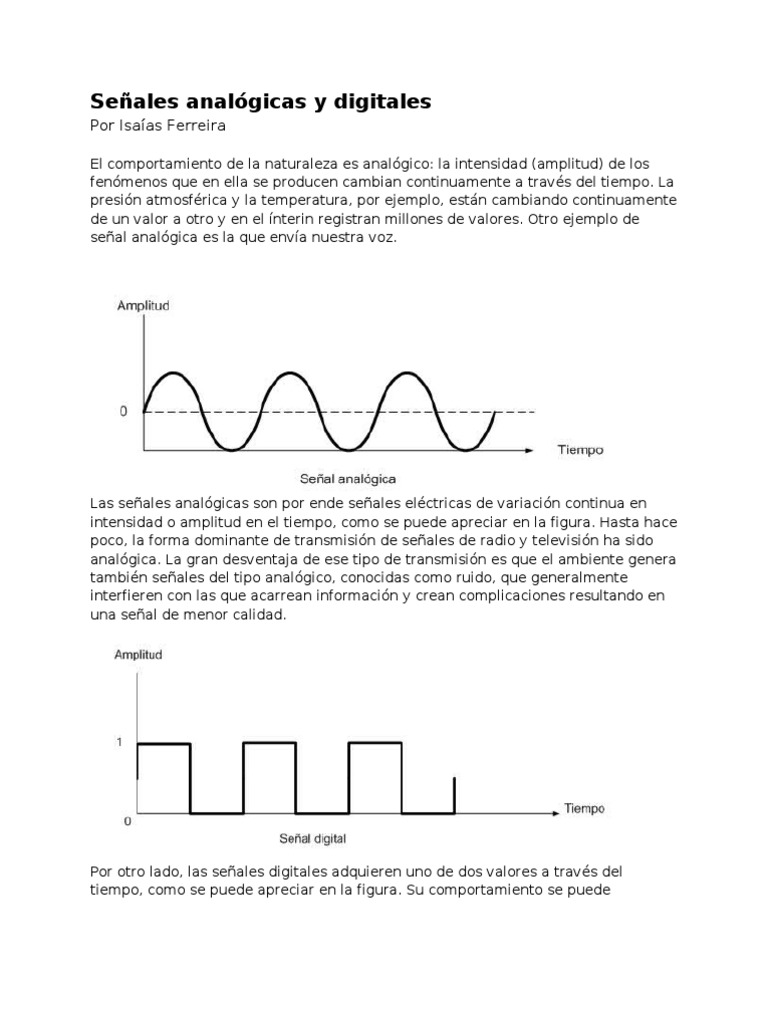 Señales Analógicas y Digitales | PDF