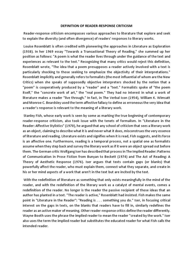 Reader Response | Poetry | Philosophical Science