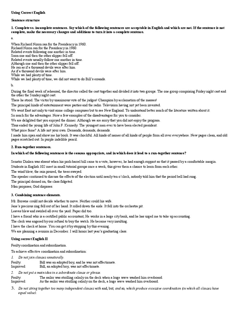 Using Correct English | PDF | Clause | Languages