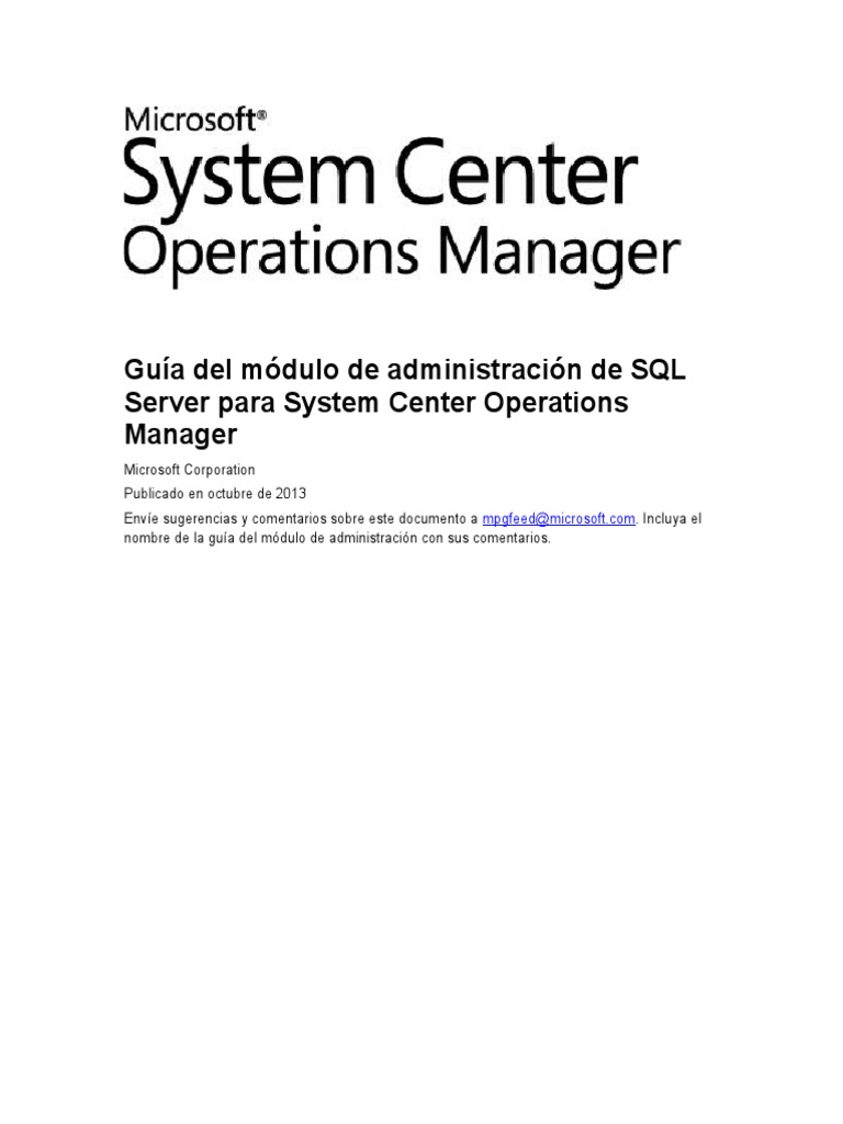 Guía Del Módulo de Administración de SQL Server para System Center ...