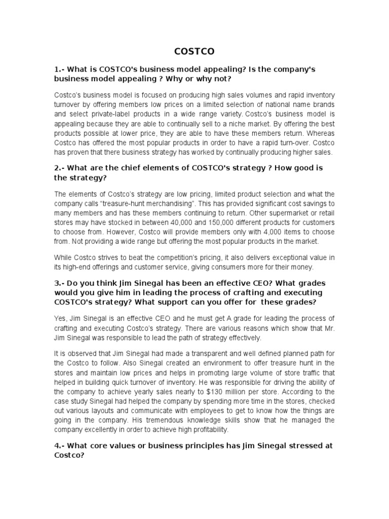 Costco | PDF | Costco | Strategic Management