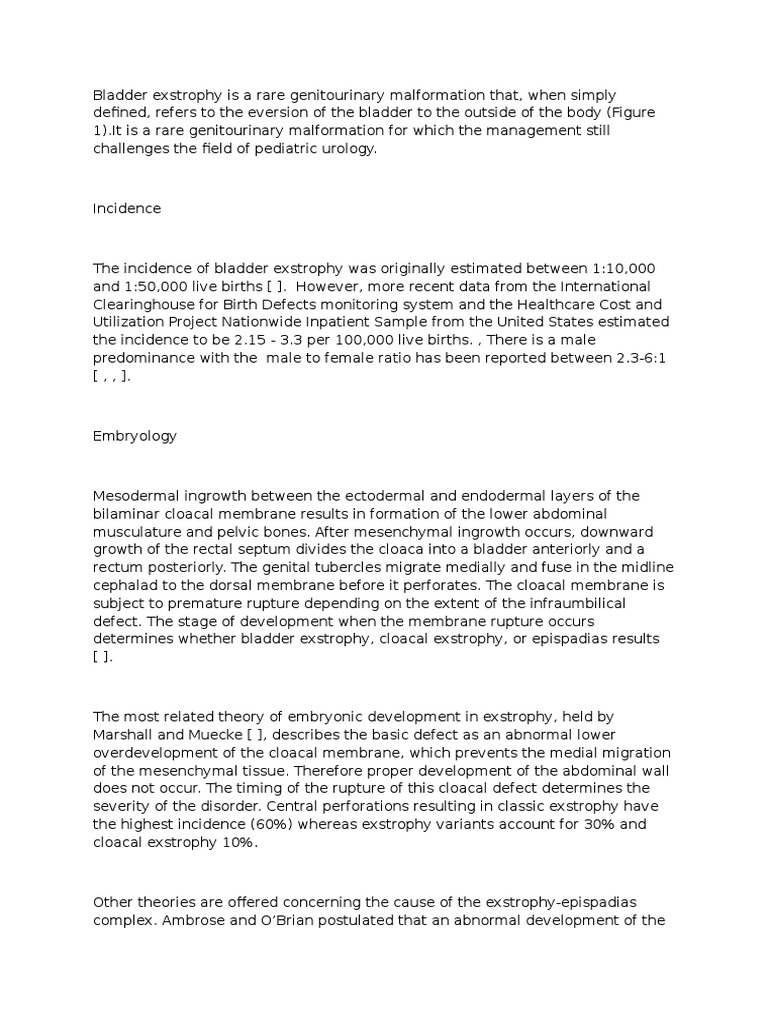 Bladder Exstrophy | PDF | Pelvis | Urinary Incontinence