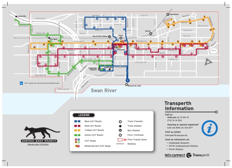 Perth CAT Bus Routes Overview | PDF