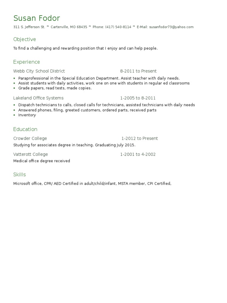 Susan Resume | PDF