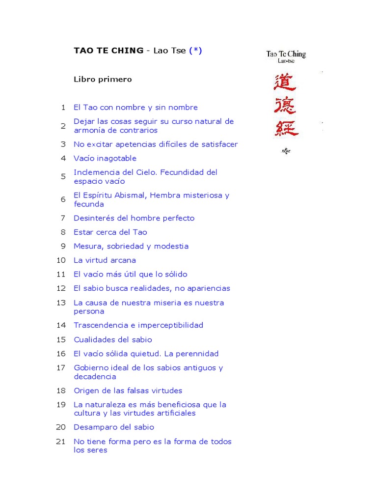 Tao Te Ching Chino y Espanol | PDF | Laozi | Tao Te Ching