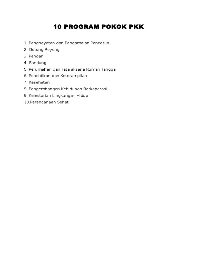 10 Program PKK | PDF
