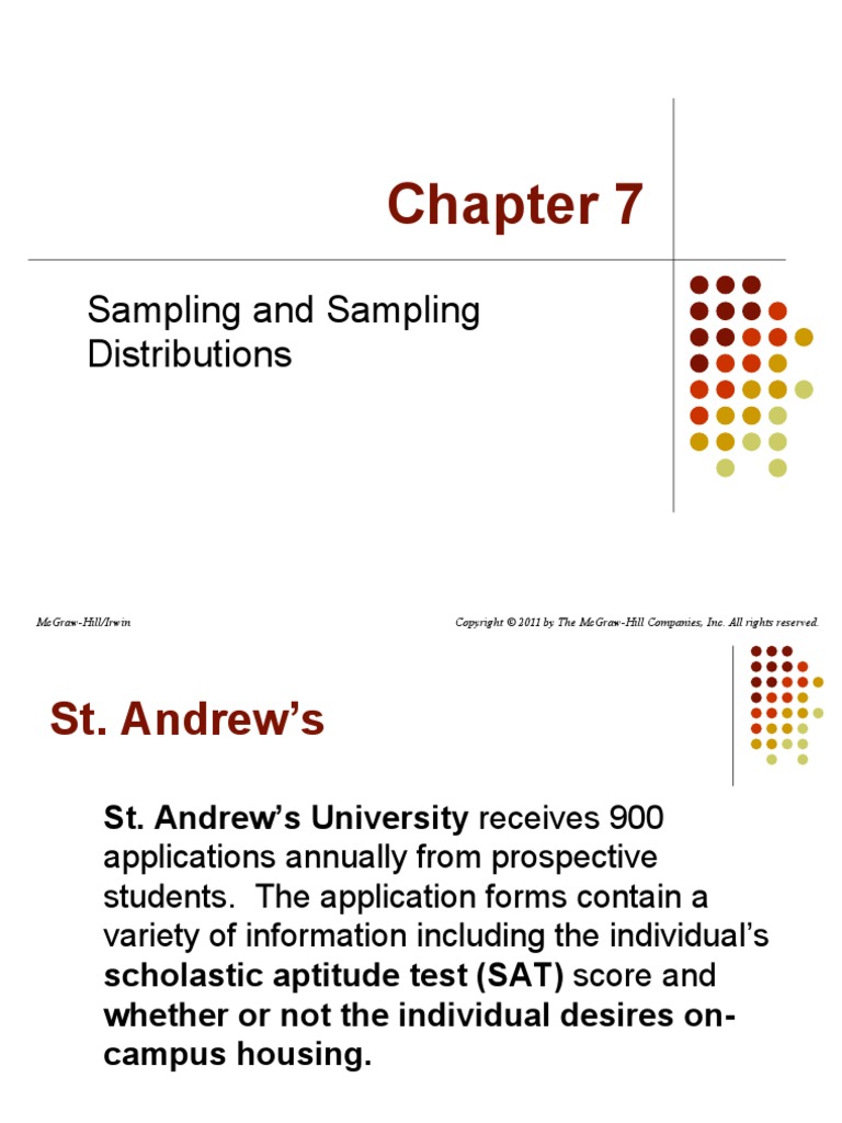 Qmt12 Chapter 7 Sampling Distributions | PDF | Standard Error | Standard Deviation