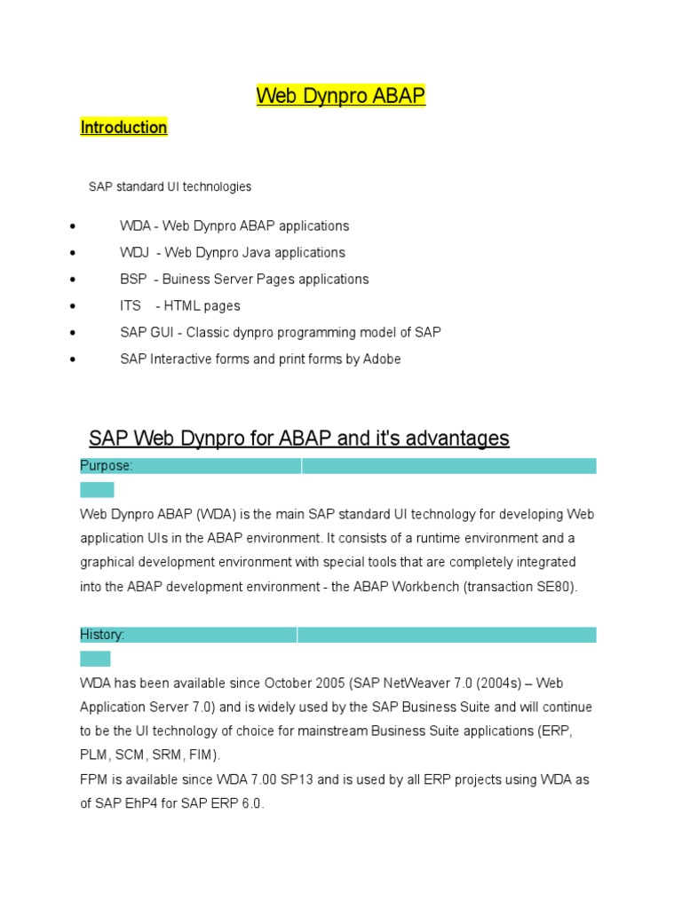 Web Dynpro ABAP | PDF | Model–View–Controller | Page Layout