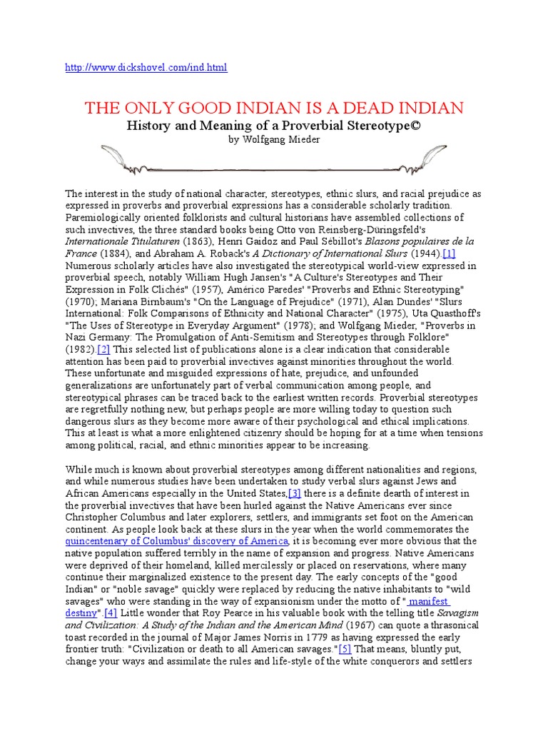 The Only Good Indian | Download Free PDF | Native Americans In The ...