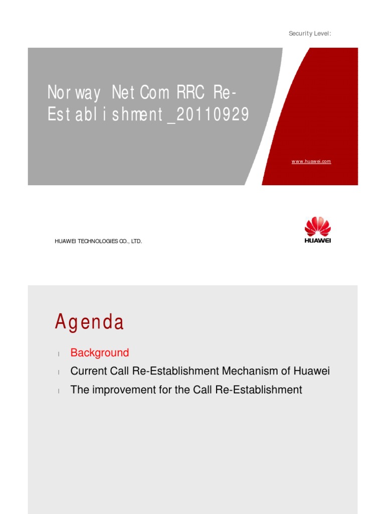Huawei RRC Re-Establishment | PDF | Telecommunications Engineering ...