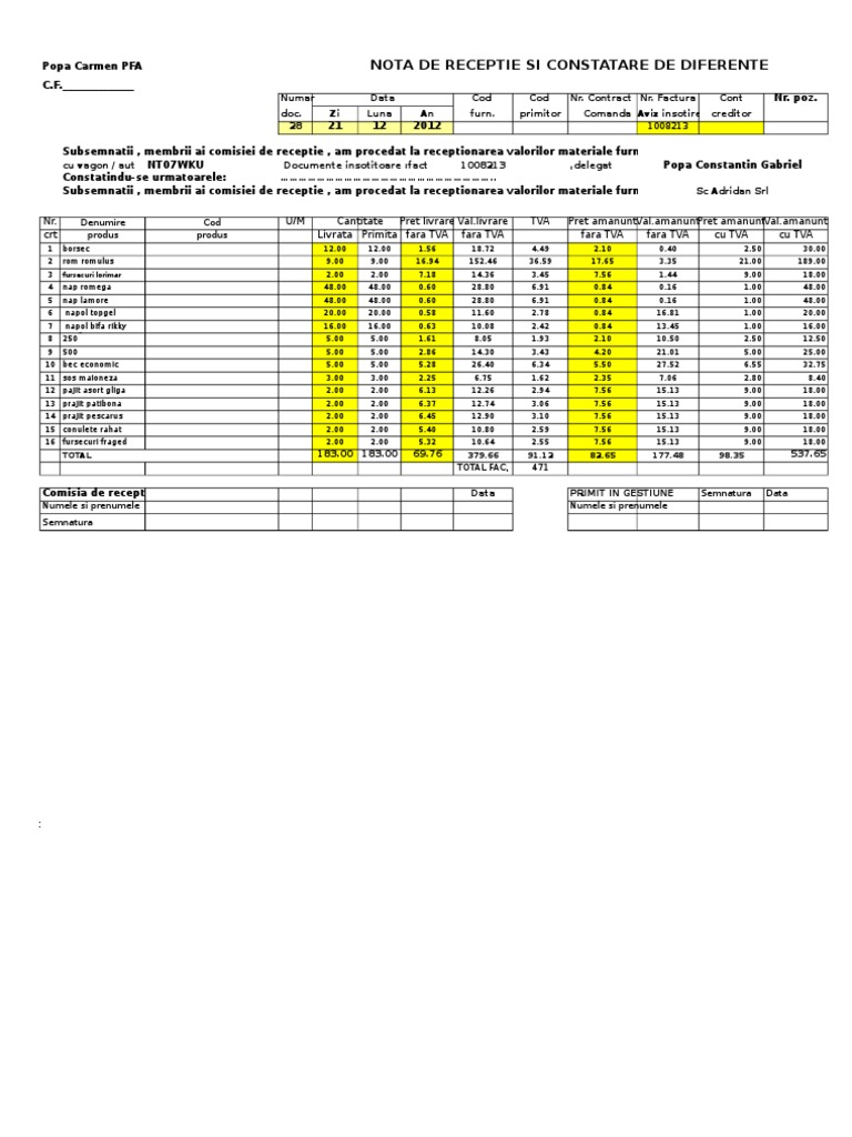 Model Nou - Nota Receptie4 | PDF