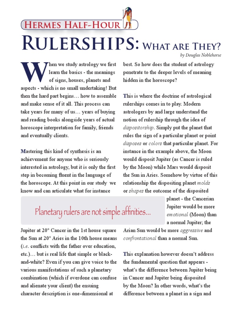 Rulerships: What Are They | PDF | Planets In Astrology | Astrological Sign