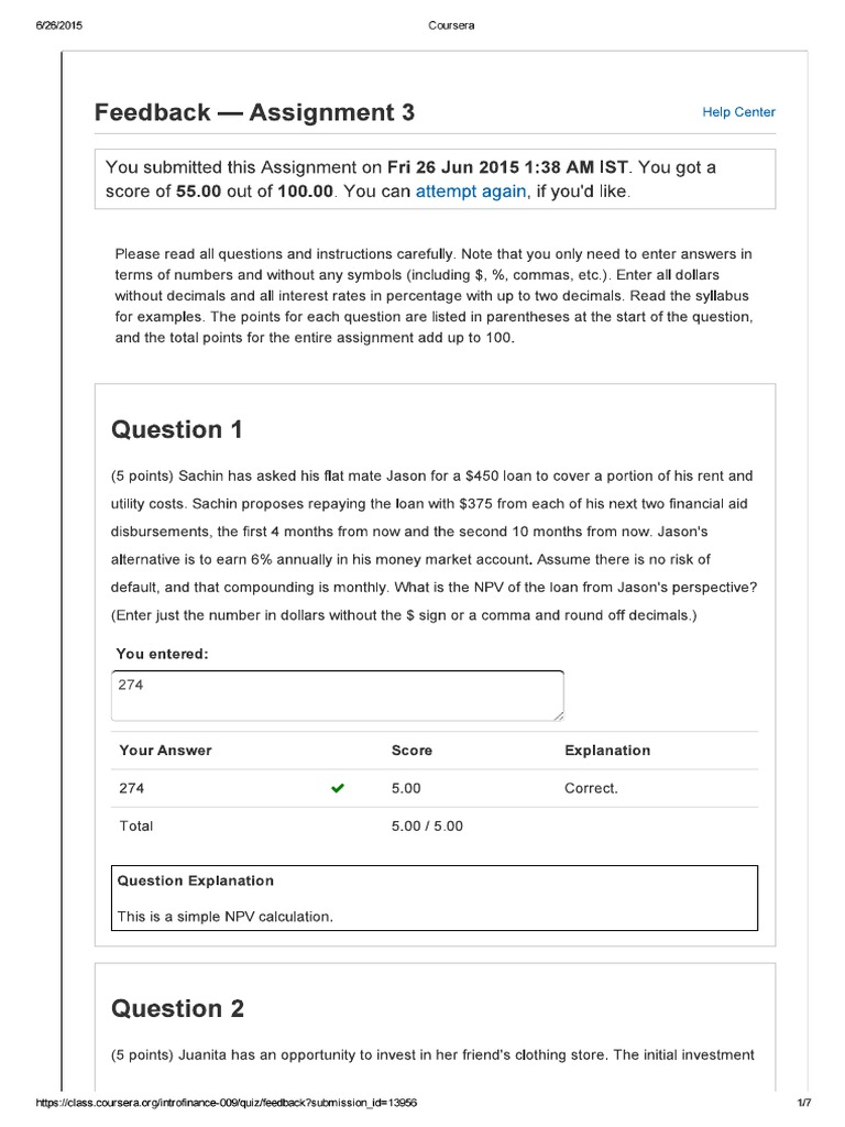 Coursera Assignment 3 | PDF