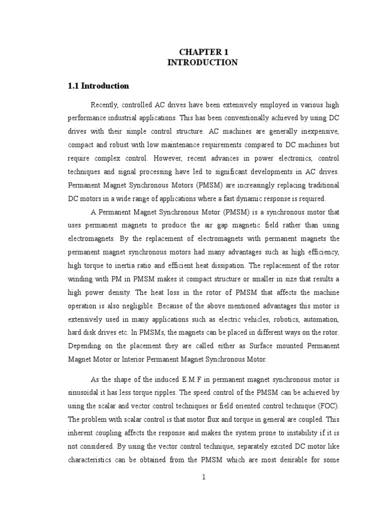 Introduction To PMSM Machine | PDF | Electric Motor | Electrical ...