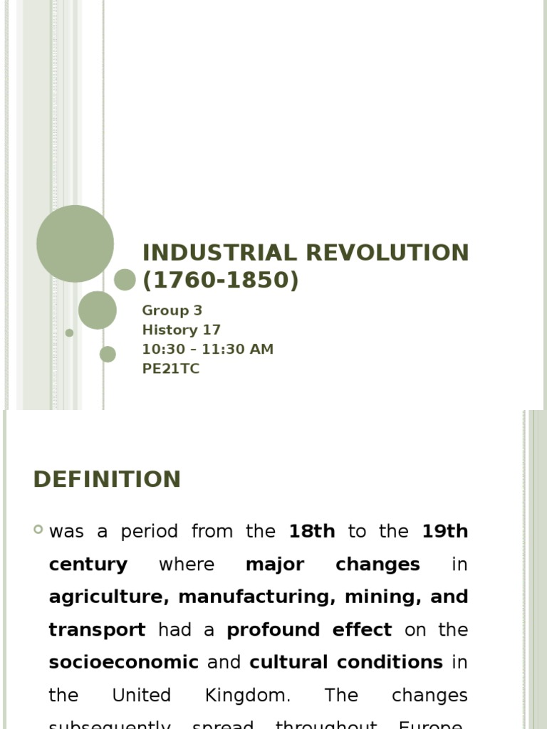 Overview of the Industrial Revolution | PDF | Industrial Revolution ...