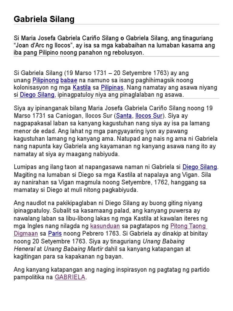 Maria Josefa Gabriela Silang