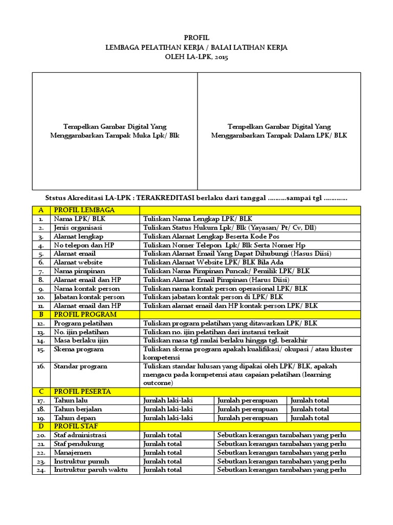Profil LPK BLK PDF | PDF