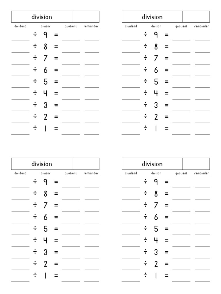 Division Basics: Dividend, Divisor, Quotient | PDF | Finance & Money ...