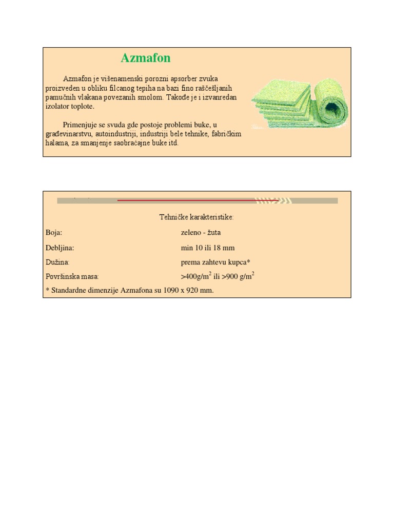 AZMAFON Zvucna Izolacija | PDF