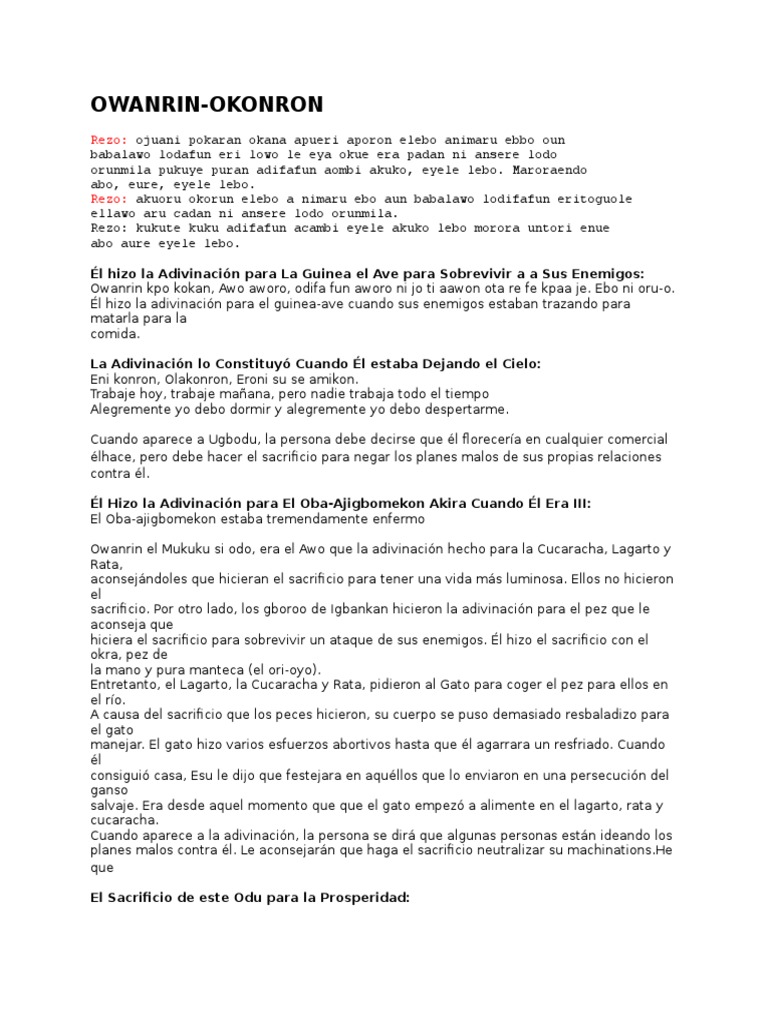 Owanrin Okanran | PDF | Gatos | Predicción