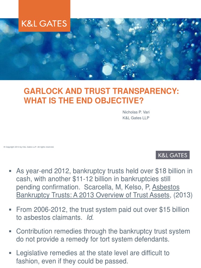 2014 Garlock Presentation by Nick Vari | PDF | Tort | Limited Liability ...